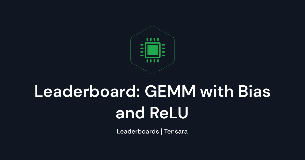 Leaderboard: GEMM with Bias and ReLU | Tensara